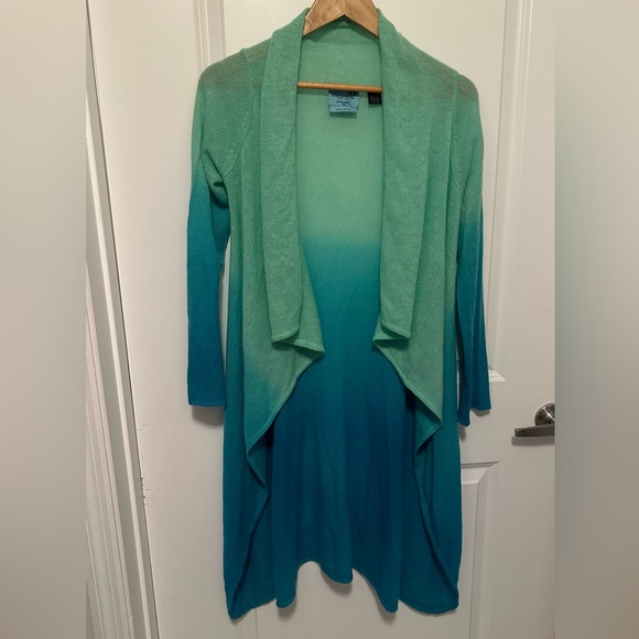 Letarte | Sweaters | Letarte 398 Xs Cashmere Tunic Cardigan Bluegreen ...